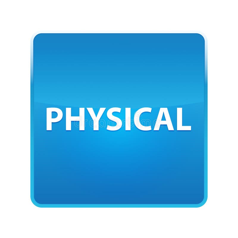 Physical Shiny Blue Square Button Stock Illustration - Illustration of ...