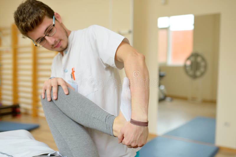 Physiotherapist Performs Ultrasound Therapy Treatment Stock Image ...
