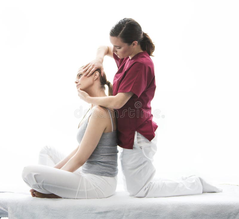 Physical Therapist Makes Spinal Mobilization To Woman Stock Photo ...