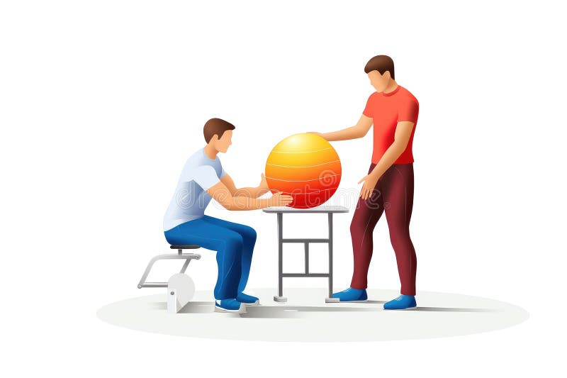 Physical Therapist during the Work 3d Colorful Illustration ...