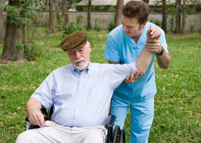 Physical Therapy Outdoors stock photo. Image of orderly - 7744408