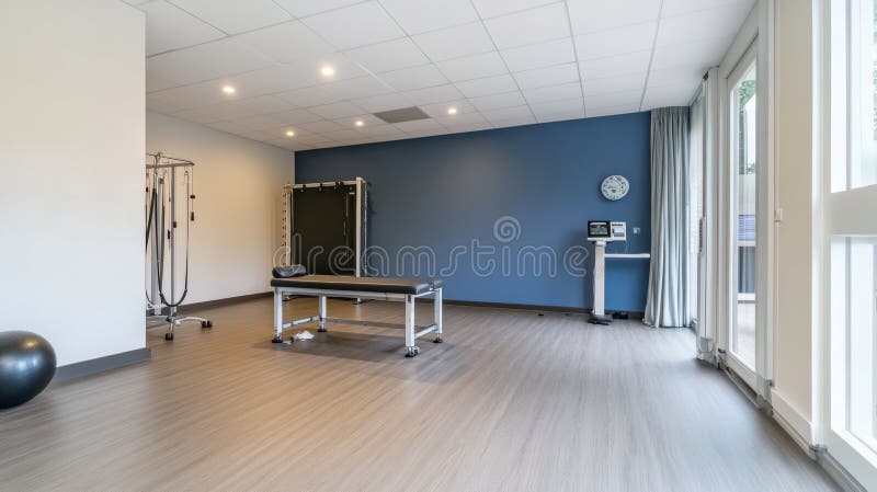 The Physical Therapy Room is Modern, Equipped with Treatment Tables ...