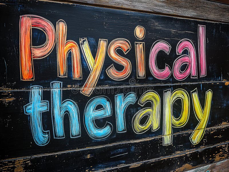 Physical Therapy Text Written on a Blackboard. Stock Image - Image of ...