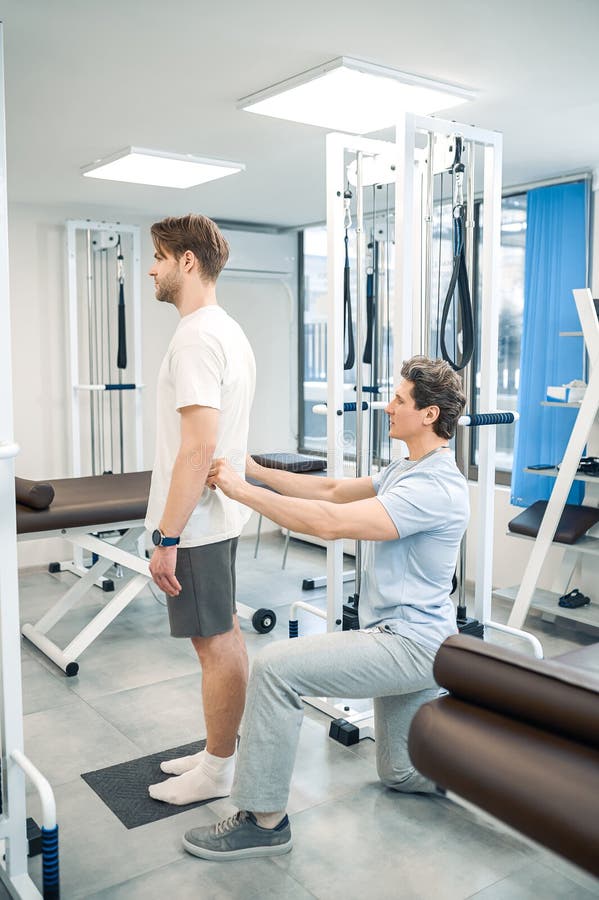 Physical Therpist Working with a Patient with Spinal Problems Stock ...