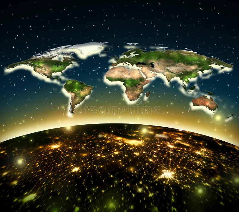 Physical World Map Illustration. Elements of this Image Furnished by ...