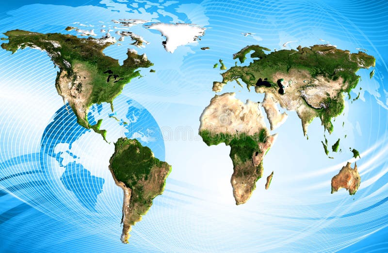 Physical World Map Illustration. Elements of this Image Furnished by ...