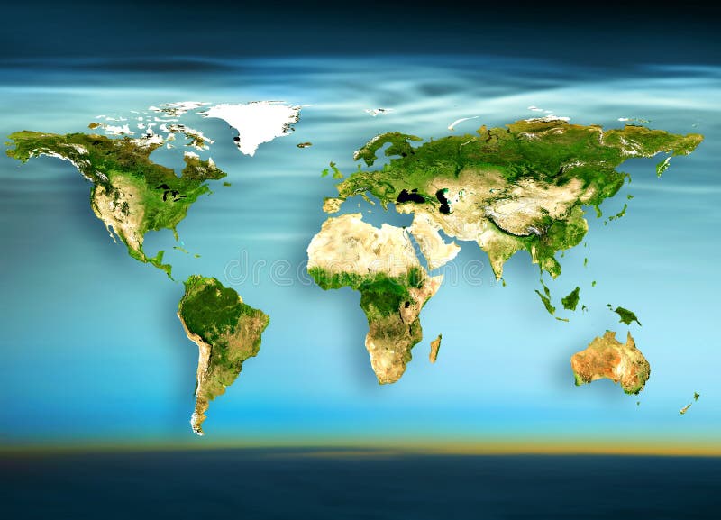 Physical World Map Illustration. Elements of this Image Furnished by ...