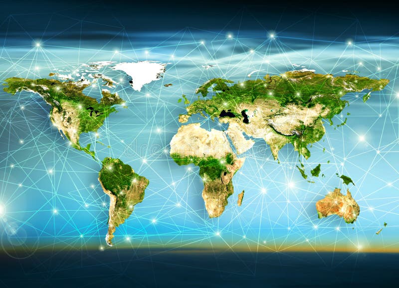 Physical World Map Illustration. Stock Illustration - Illustration of ...