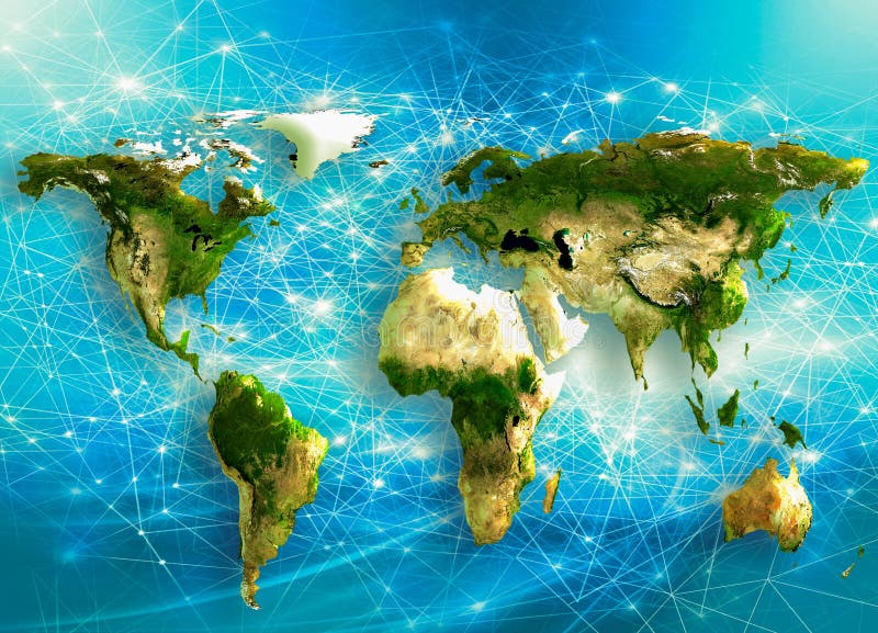 Physical World Map Illustration. Stock Illustration - Illustration of ...