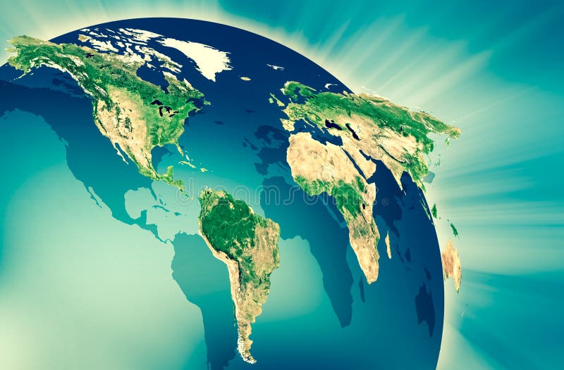 Physical World Map Illustration. Elements of this Image Furnished by ...