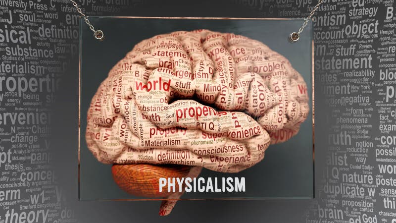 Physicalism in human brain stock illustration. Illustration of mind ...
