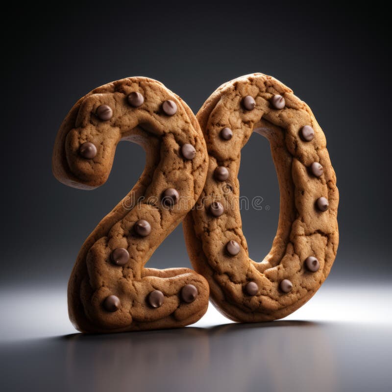 Physically Based Rendering 3d Cookies Representing the Number 20 Stock ...