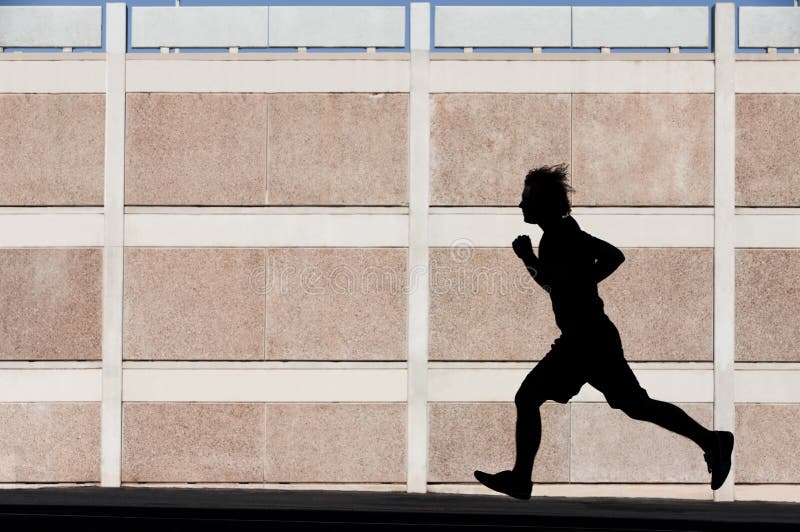 Physically Fit Man Runs for Exercise Stock Image - Image of parking ...