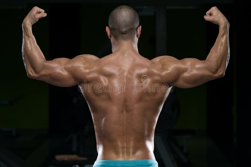 Physically Man Showing His Well Trained Back Stock Image - Image of ...
