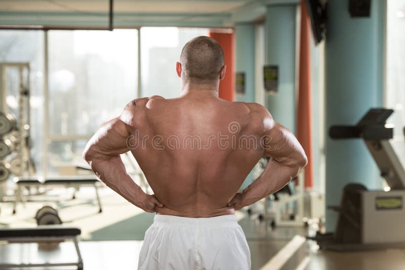 Physically Man Showing His Well Trained Back Stock Image - Image of ...