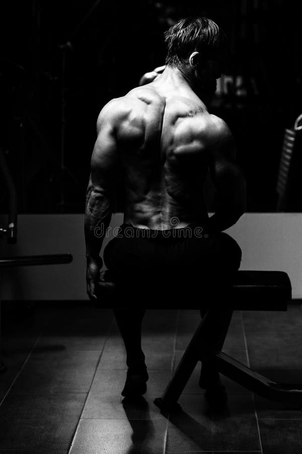 Physically Mature Man Showing His Well Trained Back Stock Photo - Image ...