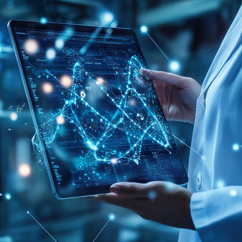 Physician Touching Electronic Medical Record, Modern Interface Stock ...