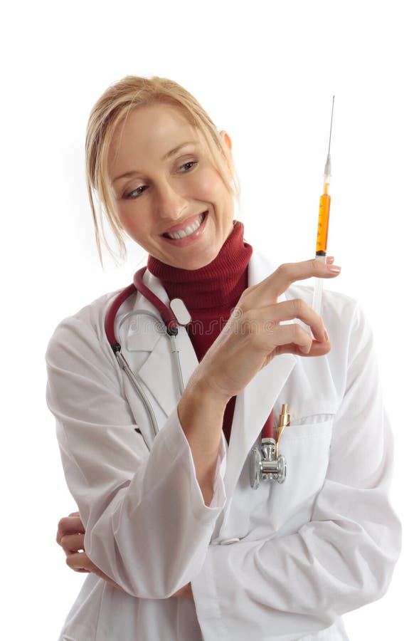 Physician or Vet Holding Needle Syringe Stock Photo - Image of ...