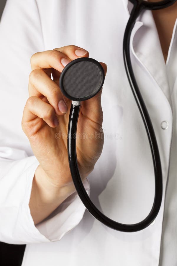 Physicians Hands with Stethoscope Stock Photo - Image of hand, medicine ...