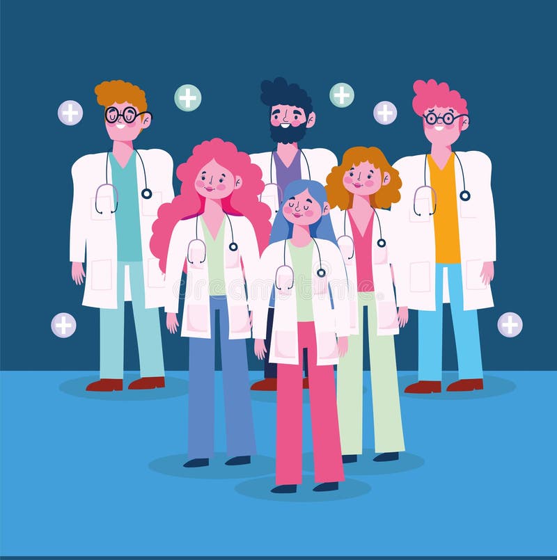 Physicians Professional Cartoon Stock Vector - Illustration of male ...