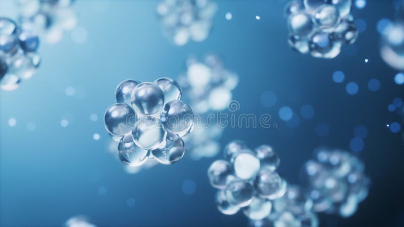 Physics Atom with Dark Blue Background, 3d Rendering Stock Video ...