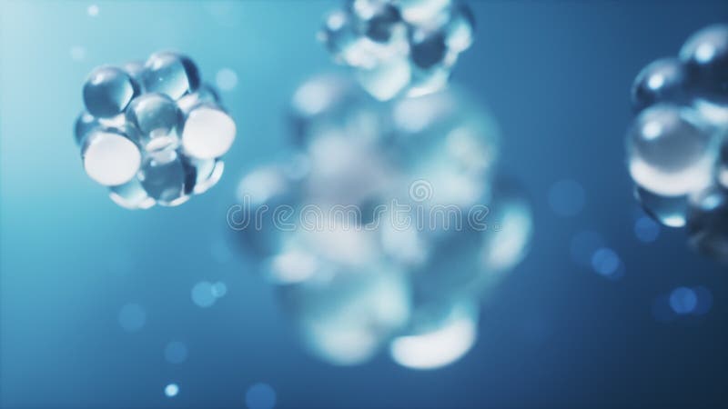 Physics Atom with Dark Blue Background, 3d Rendering Stock Footage ...