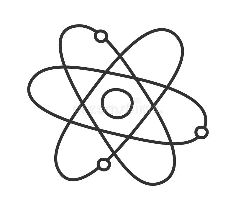 Physics Atom Model with Electrons Flat Icon Stock Vector - Illustration ...