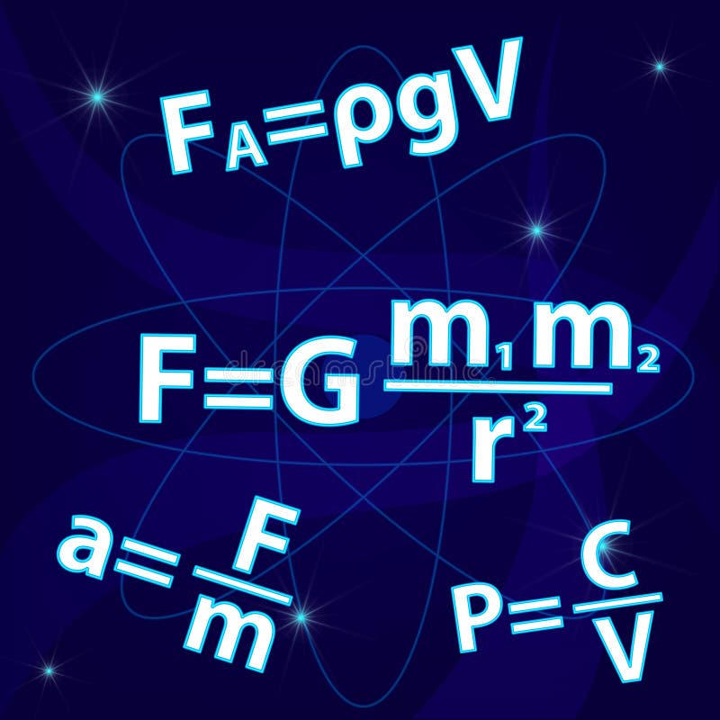 Physics Background with Formulas on Dark Blue. School Education ...