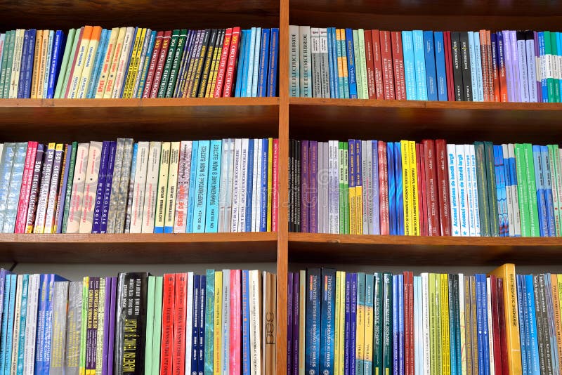 Physics Books Background in Library Editorial Photo - Image of ...