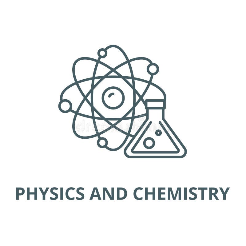 Physics and Chemistry Line Icon Concept. Physics and Chemistry Flat ...