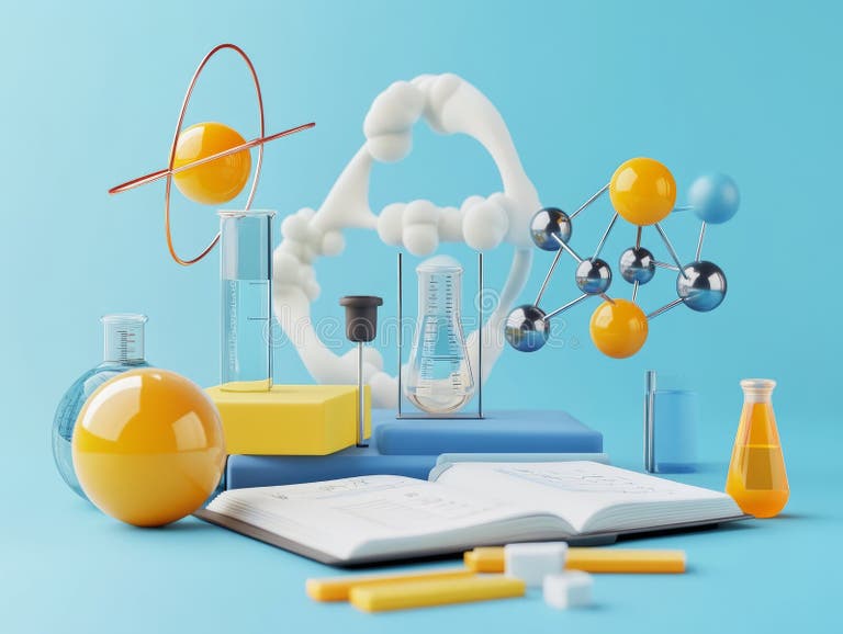 Physics Class with Models Equations and Realistic Visual Style Stock ...