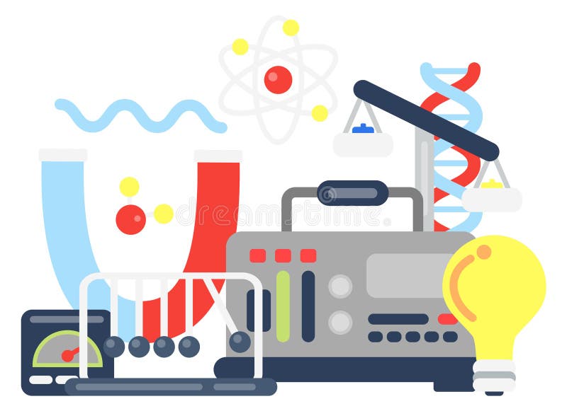 Physics Concept. Science Icon Stock Illustration - Illustration of ...