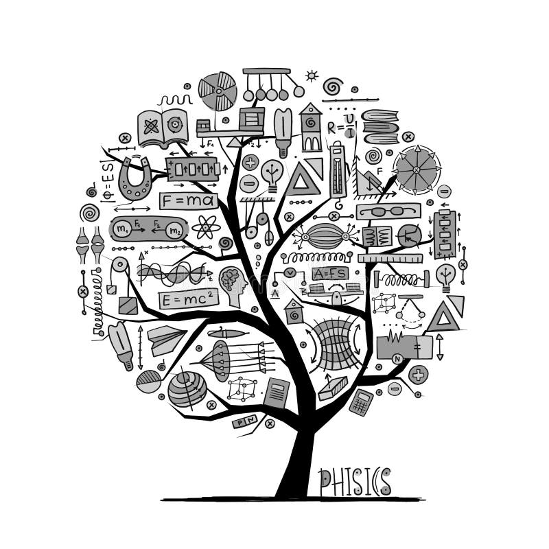 Art Tree with Math Symbols for Your Design Stock Vector - Illustration ...