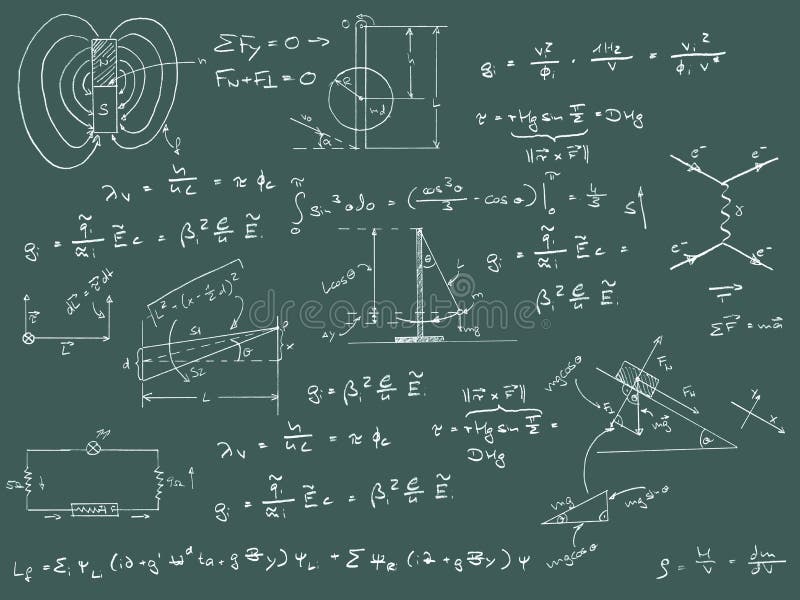 Physics Diagrams and Formulas Stock Illustration - Illustration of ...