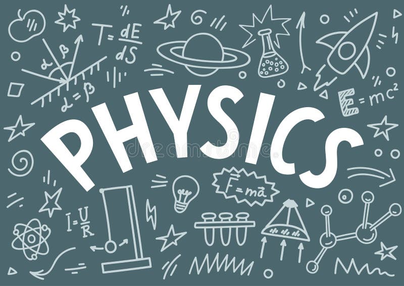 Physics Doodles with Lettering. Stock Vector - Illustration of written ...