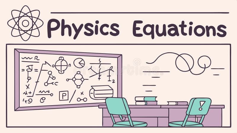 Physics Equations Blackboard, Science Education Study Icon Vector ...