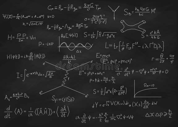 Physics Equations Chalkboard Stock Vector - Illustration of chalk ...