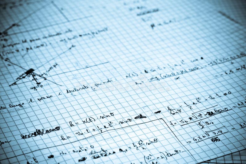 Physics Exercise Written on a White Paper Stock Image - Image of ...