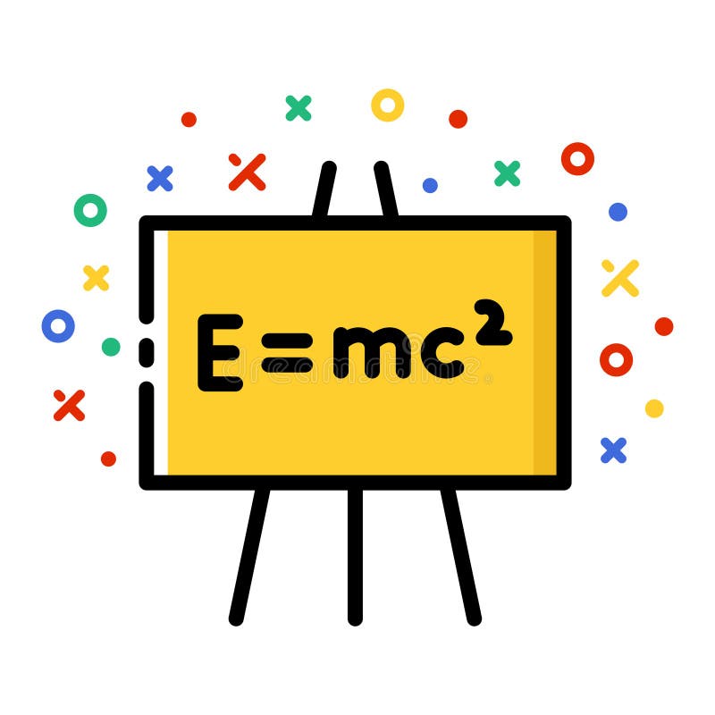 Physics Formula on Board Colourful Vector Illustration. School ...