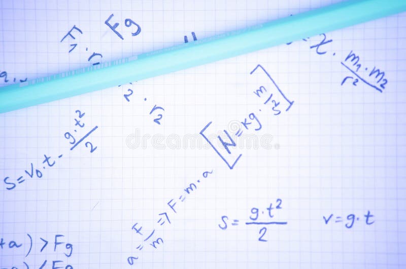 Physics Formulas Hand Written on Paper Stock Photo - Image of knowledge ...