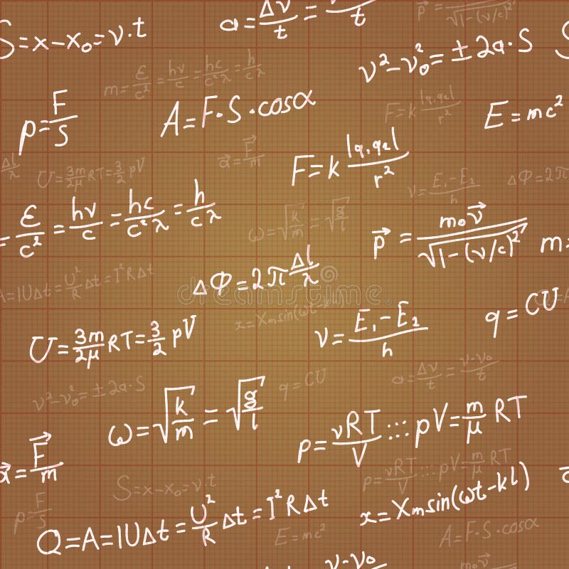 Physics Formulas Vector Seamless Pattern on Brown Stock Vector ...