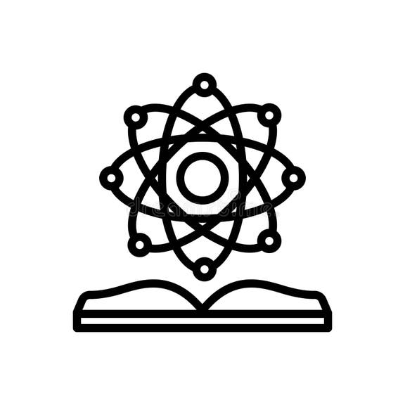 Black Line Icon for Physics, Atom and Neutron Stock Illustration ...