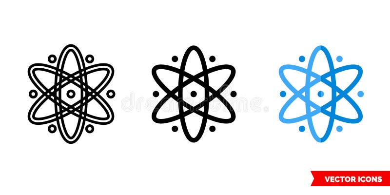 Physics Icon of 3 Types. Isolated Vector Sign Symbol. Stock Vector ...