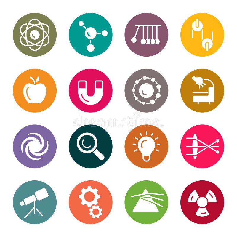 Physics icons stock vector. Illustration of analysis - 97218655