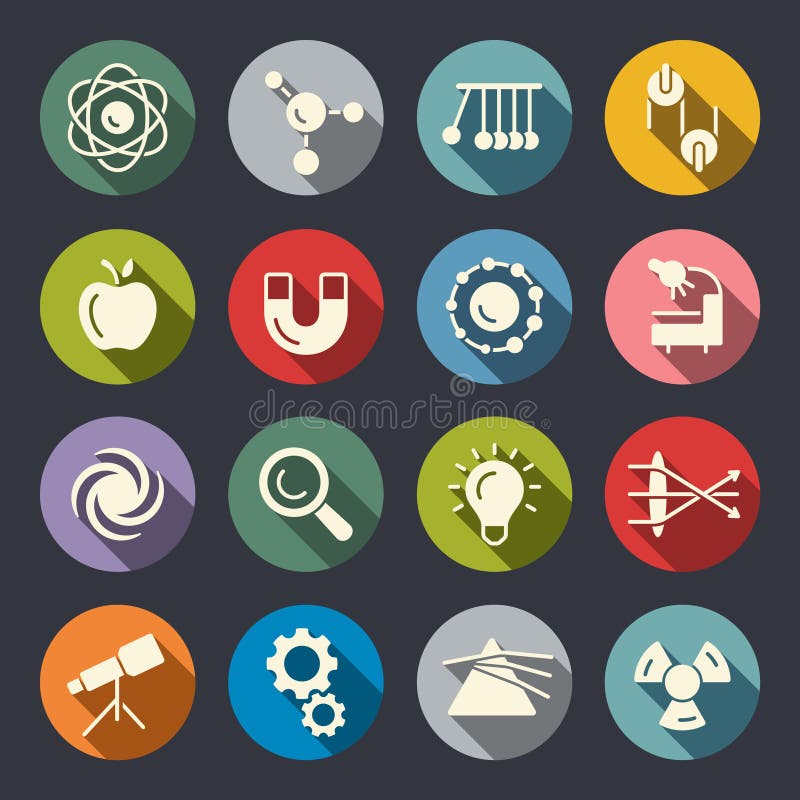 Physics icons stock vector. Illustration of analysis - 97218655