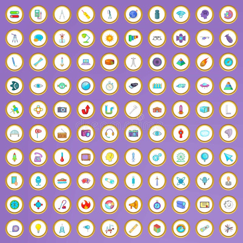 Physics Icons Set, Outline Style Stock Vector - Illustration of gravity ...