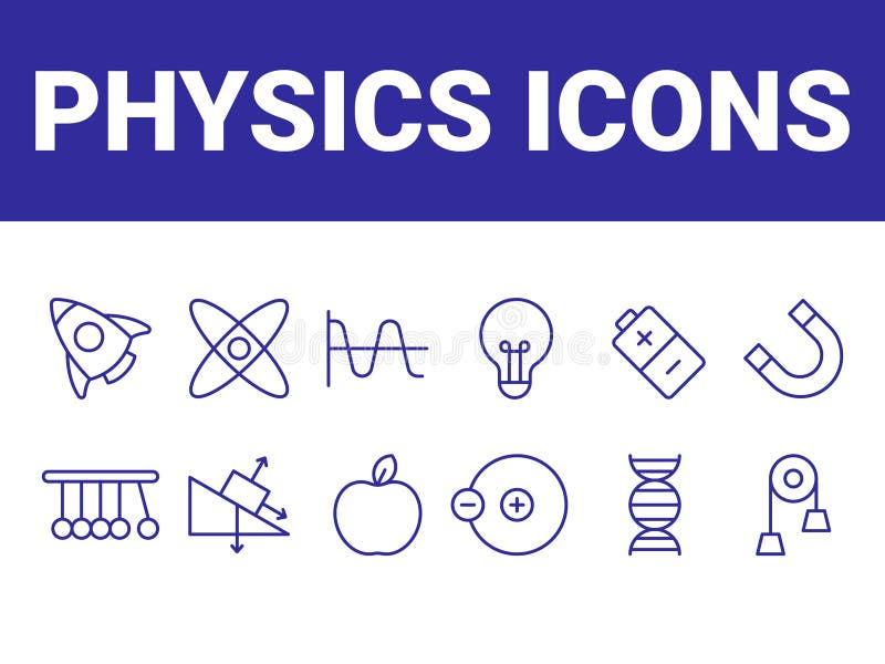 Physics Icons Set. Physics Icons Symbol Vector Stock Vector ...