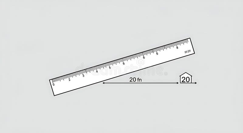 Physics Illustration: Ruler and Force Diagram with 20 Fn Label Stock ...