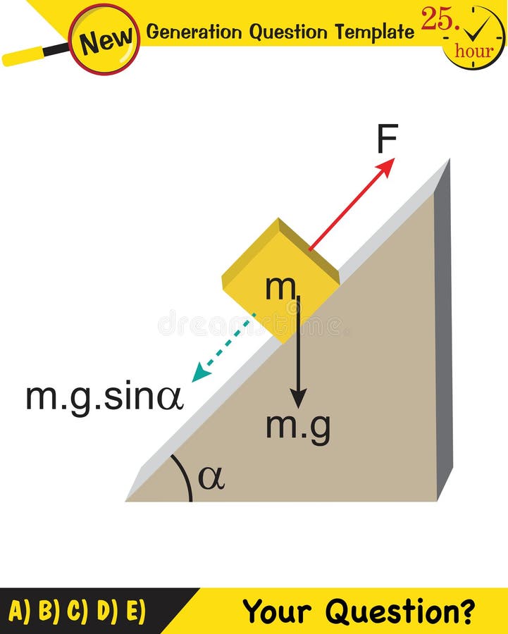 Physics, Inclined Plane, Question Template Stock Illustration ...