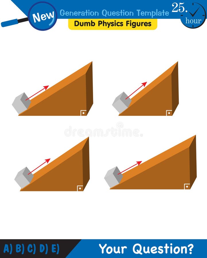 Physics, Inclined Plane, Question Template Stock Illustration ...